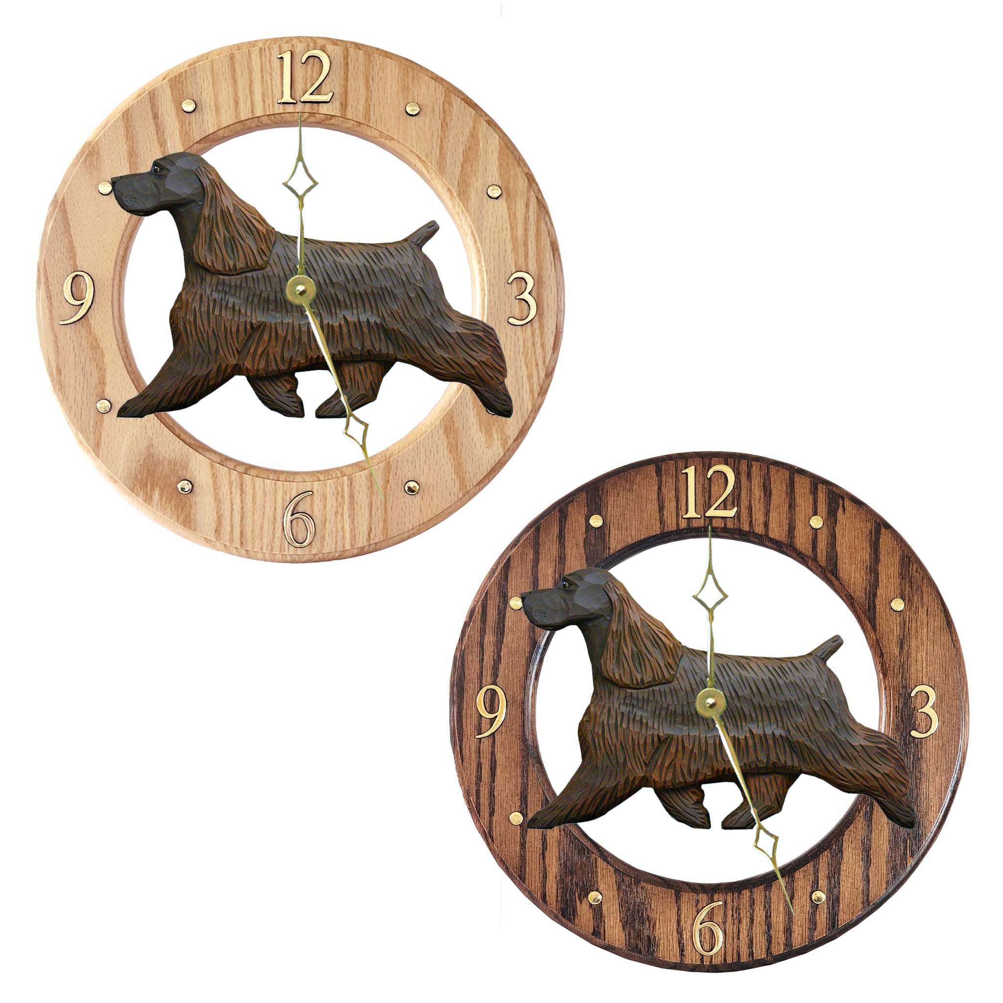 English Cocker Spaniel Wall Clock – Michael Park, Woodcarver