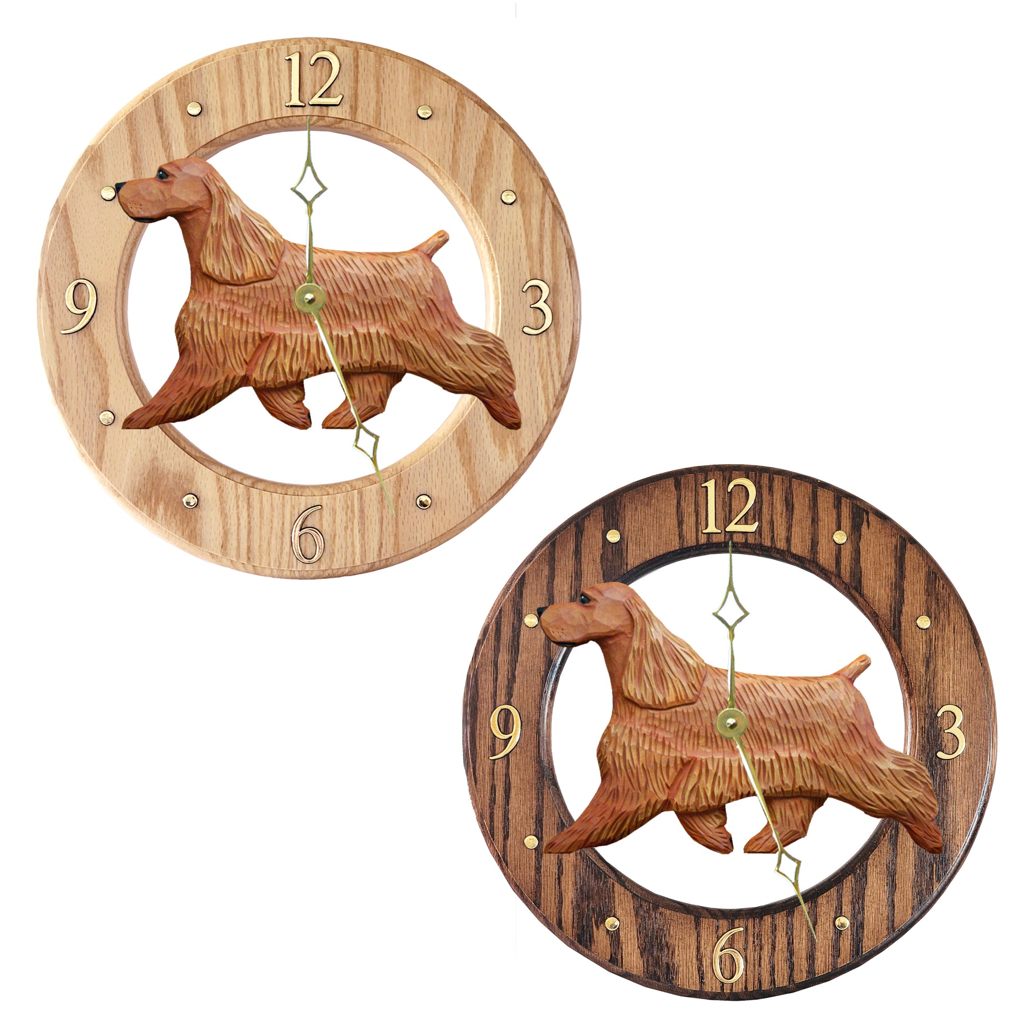 English Cocker Spaniel Wall Clock – Michael Park, Woodcarver