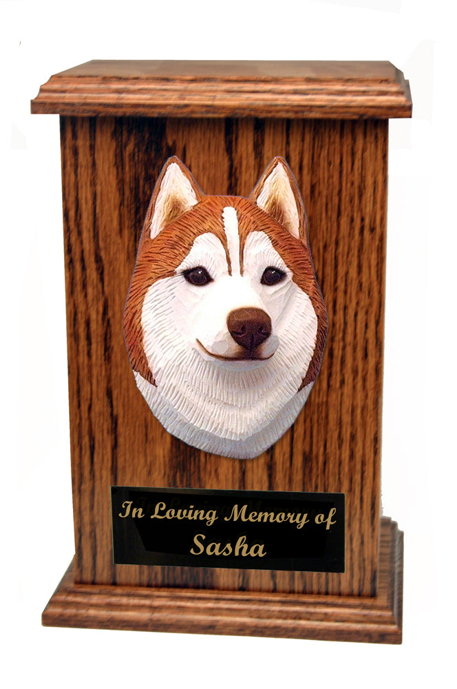Siberian Husky Memorial Urn – Michael Park, Woodcarver